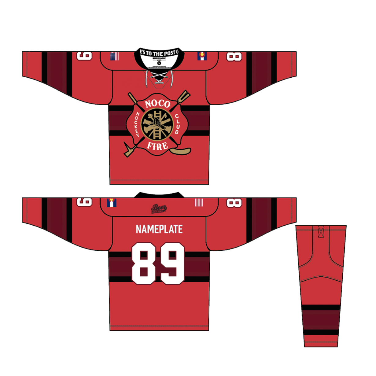 NoCo Fire & EMS - Laced Collar Custom Jersey - Beer League Sports