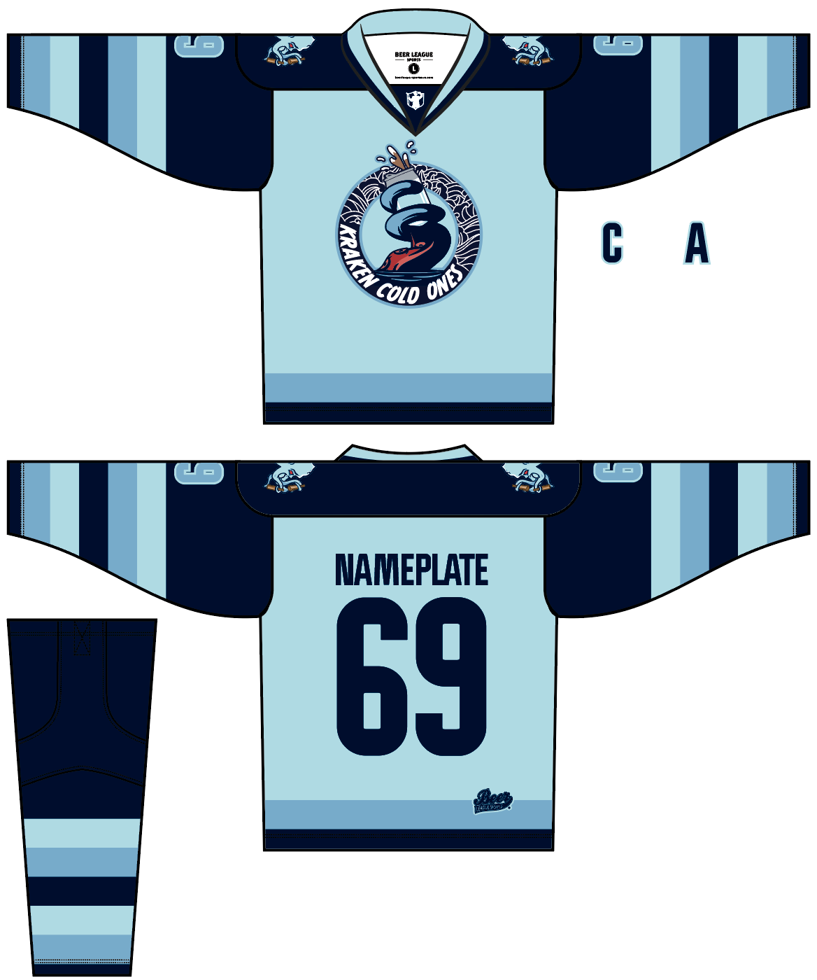 Kraken Cold Ones (Middleton) - Custom Jerseys - Beer League Sports